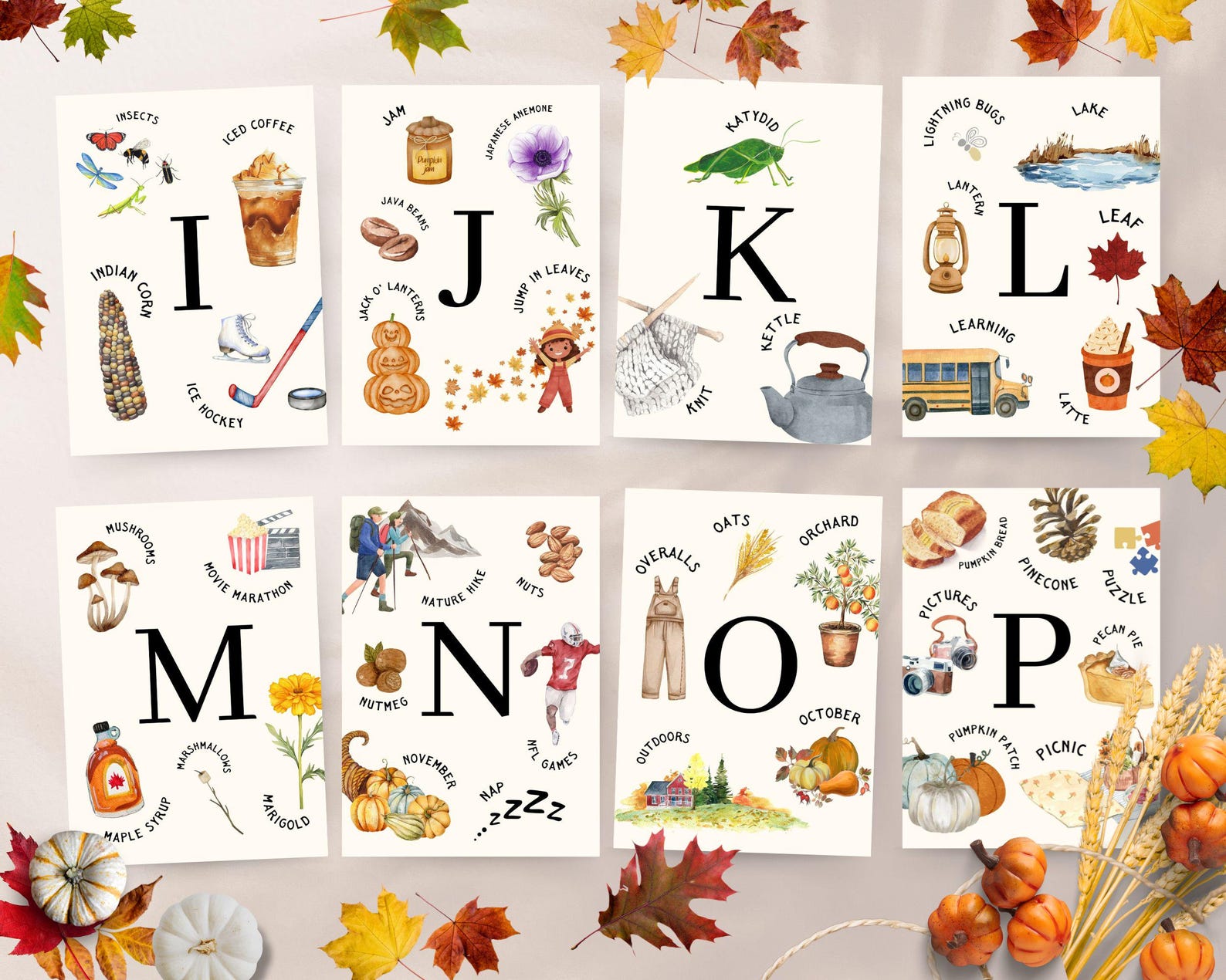 Autumn ABC Cards | Fall Alphabet Cards | Nature Unit Study | Homeschool ...