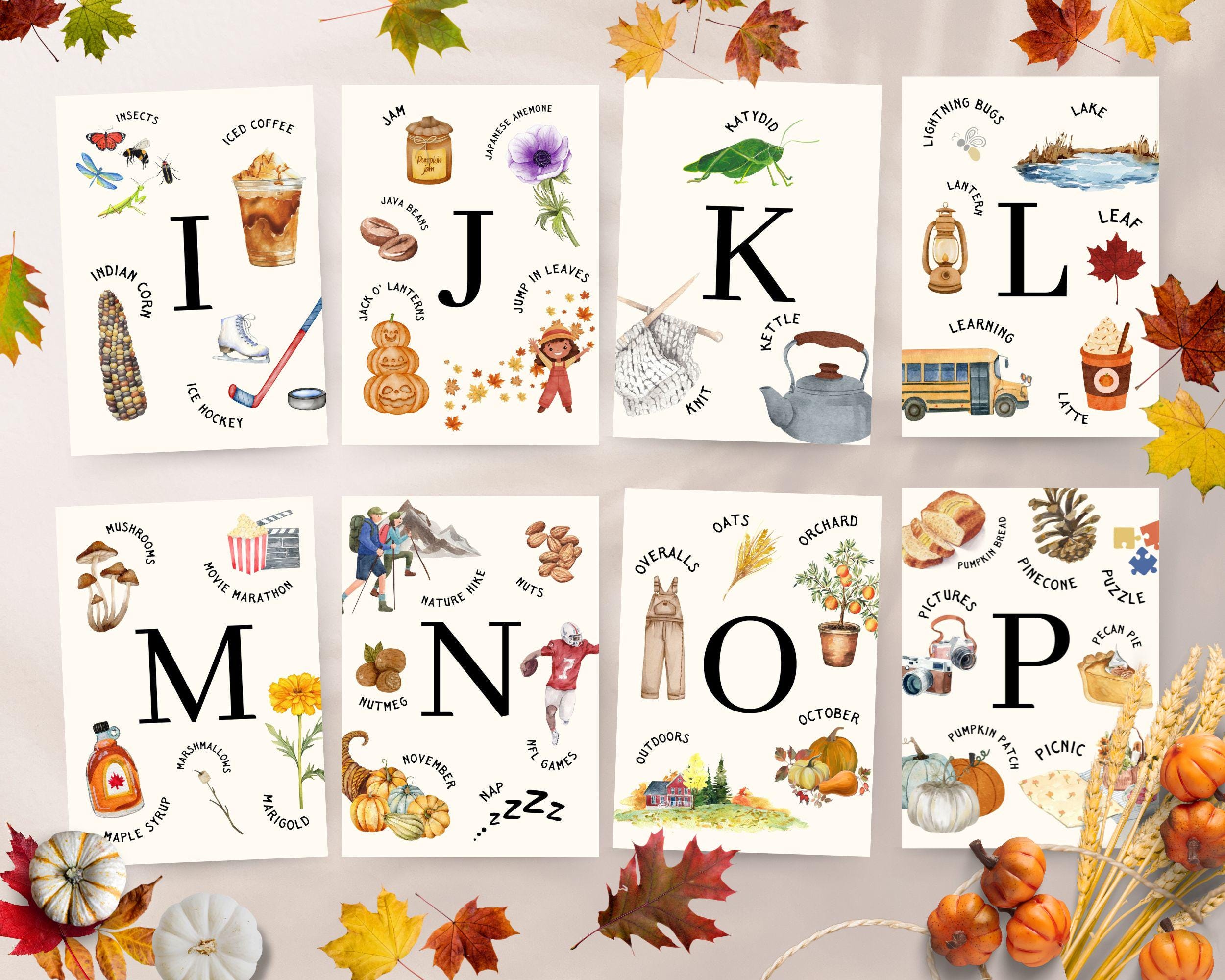 Autumn ABC Cards | Fall Alphabet Cards | Nature Unit Study | Homeschool ...