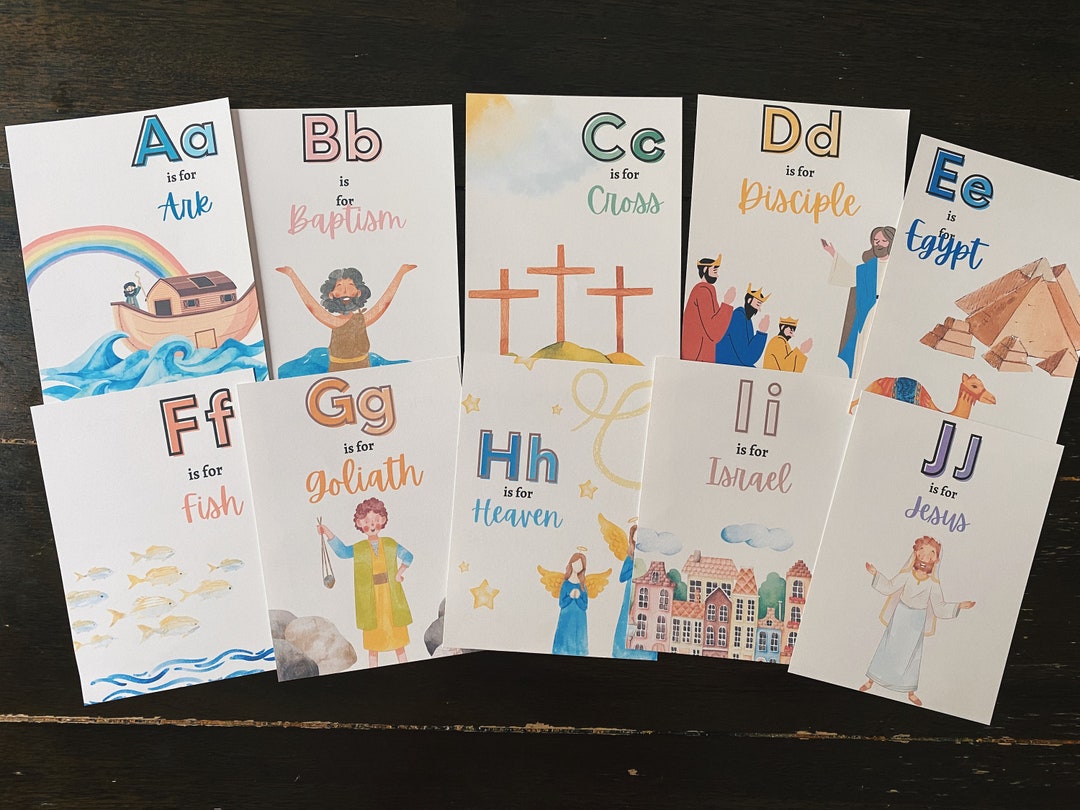 ABC Bible Flash Cards for Kids Printable Bible Activity ABC Bible Verse ...