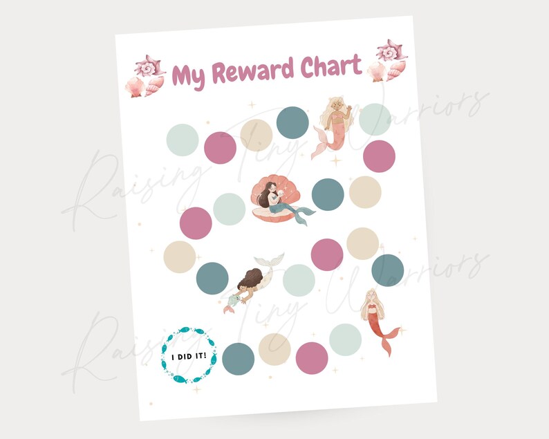 Mermaid-themed Printable Potty Training Reward Chart for Toddlers ...