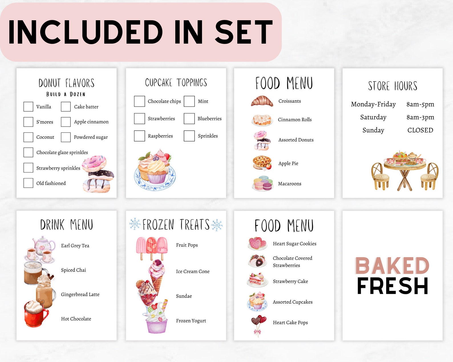 Kids Bakery Dramatic Play Printables Valentines Day Treats Edition ...