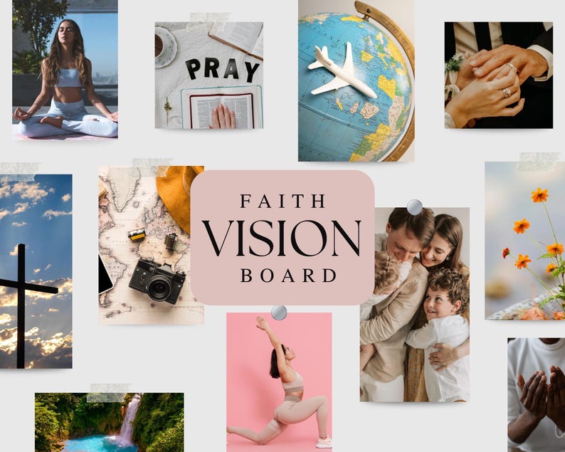 Christian Vision Board Kit: 800+ Elements for Prayer, Scripture, Goal ...