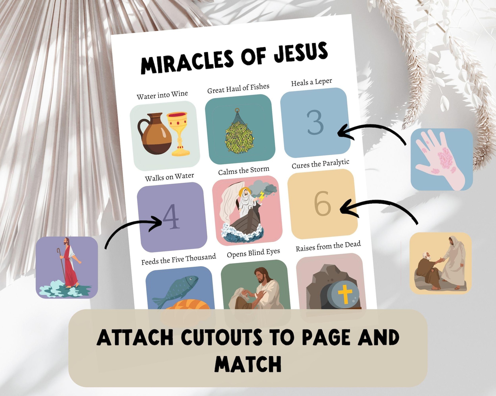 Miracles of Jesus Printable Worksheet for Kids | Christian Bible Busy ...