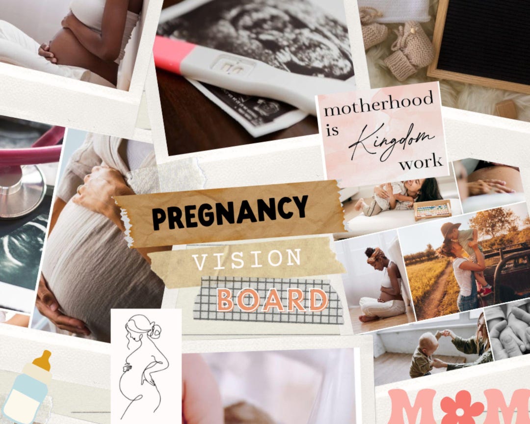 Christian Pregnancy Motherhood Vision Board Kit | 400+ Elements Dream ...