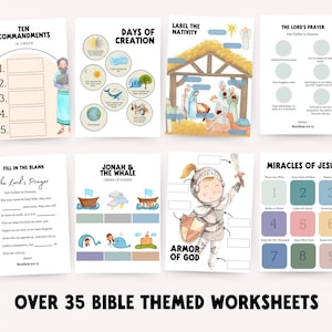 Christian Bible Worksheets for Kids | Toddler Busy Book Printable ...