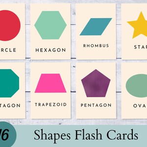 16 Shapes Flashcards Preschool Flash Cards Early Learning - Etsy