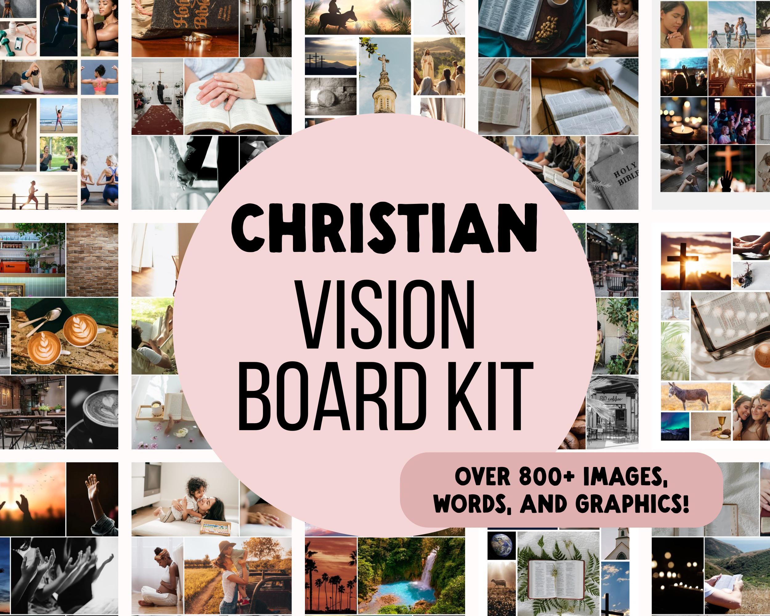 Christian Vision Board Kit Printable- Prayer & Scripture Mood Board ...