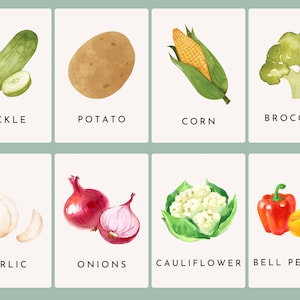 32 Fruits and Vegetables Flashcards Farmers Market Montessori Cards ...