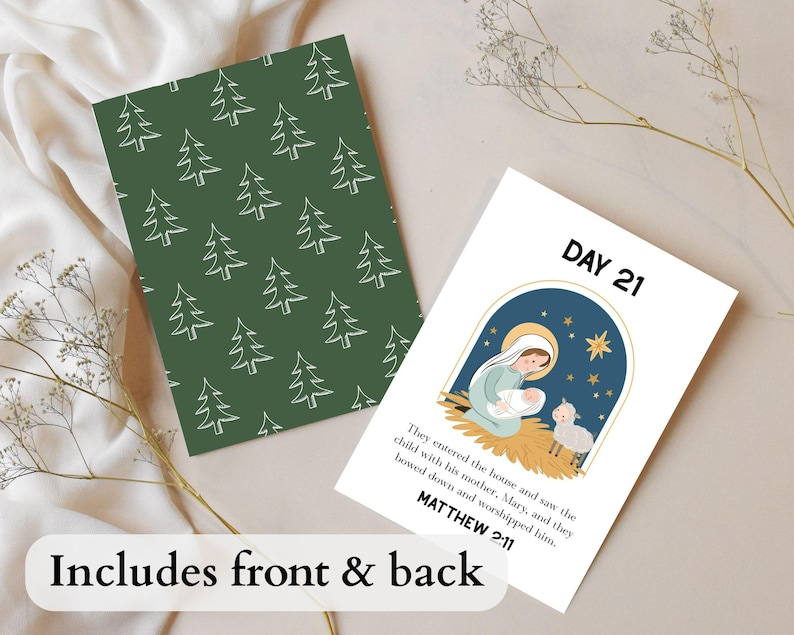 Christmas Story Advent Cards, Printable Nativity Flashcards for Kids ...