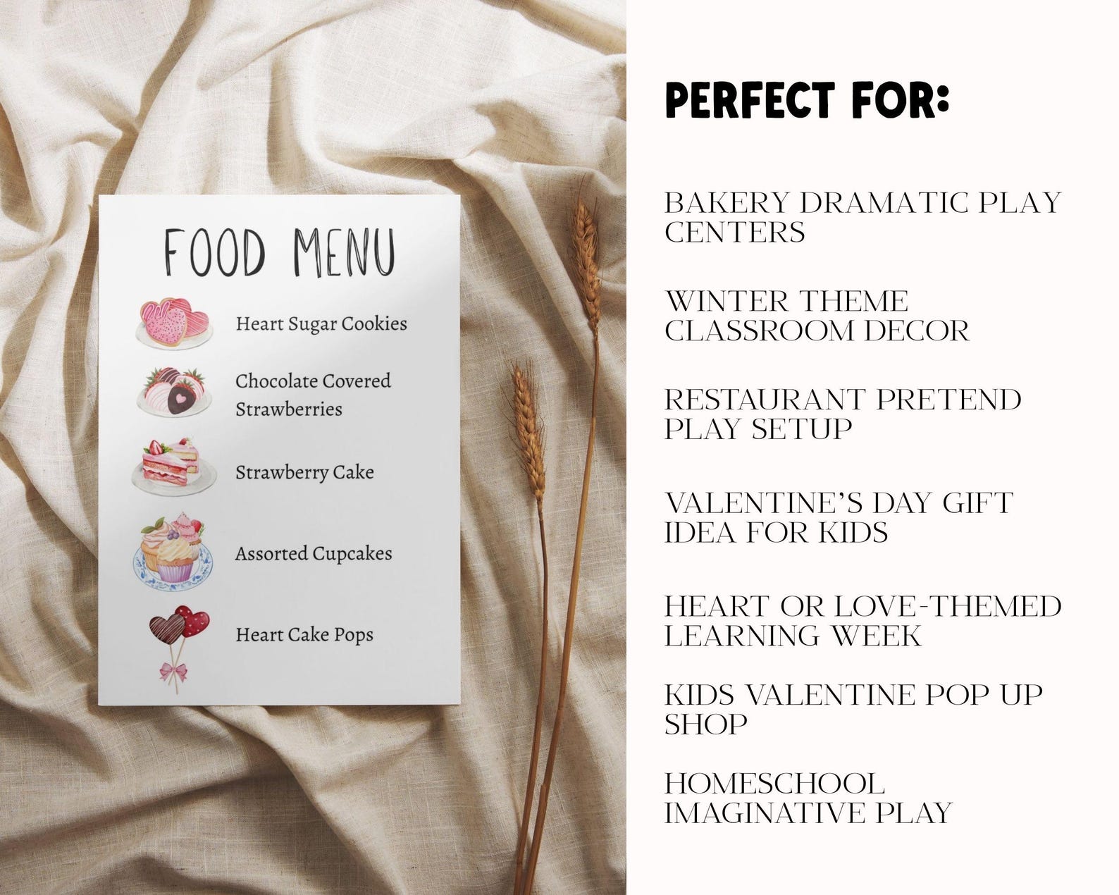Valentine’s Day Bakery Pretend Play Set | Sweet Treats Shop Printable ...