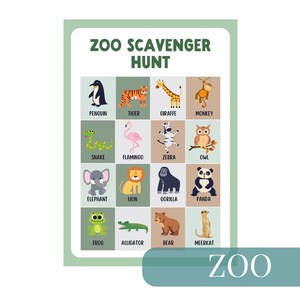 Field Trip Zoo Scavenger Hunt Printable Game for Kids | Educational ...