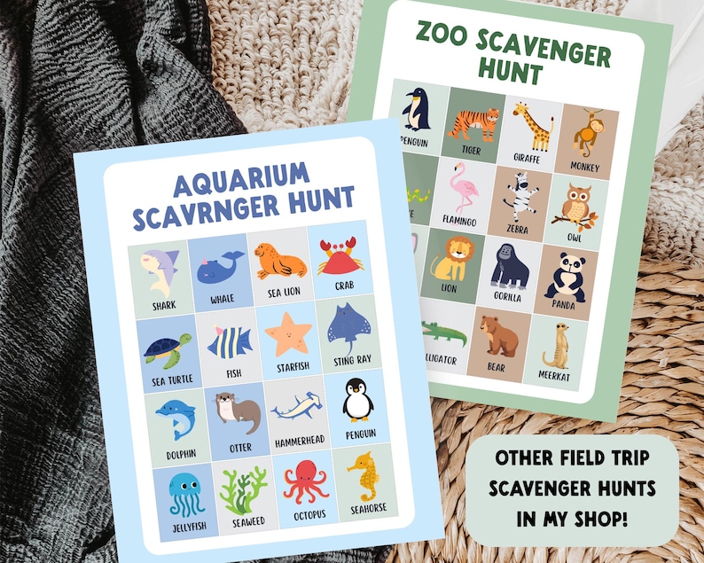 Field Trip Zoo Scavenger Hunt Printable Game for Kids | Educational ...