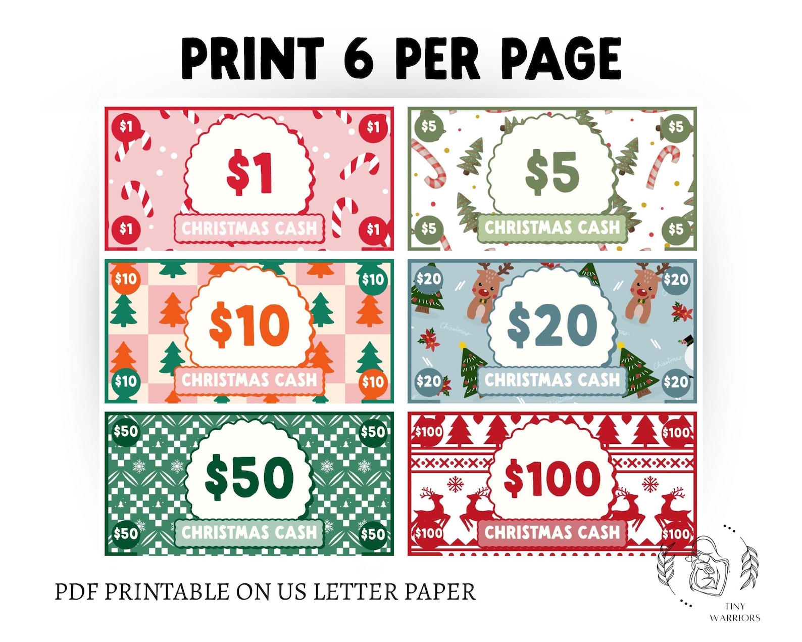 Christmas Cash Pretend Play Money for Kids | Stocking Stuffer Reward ...