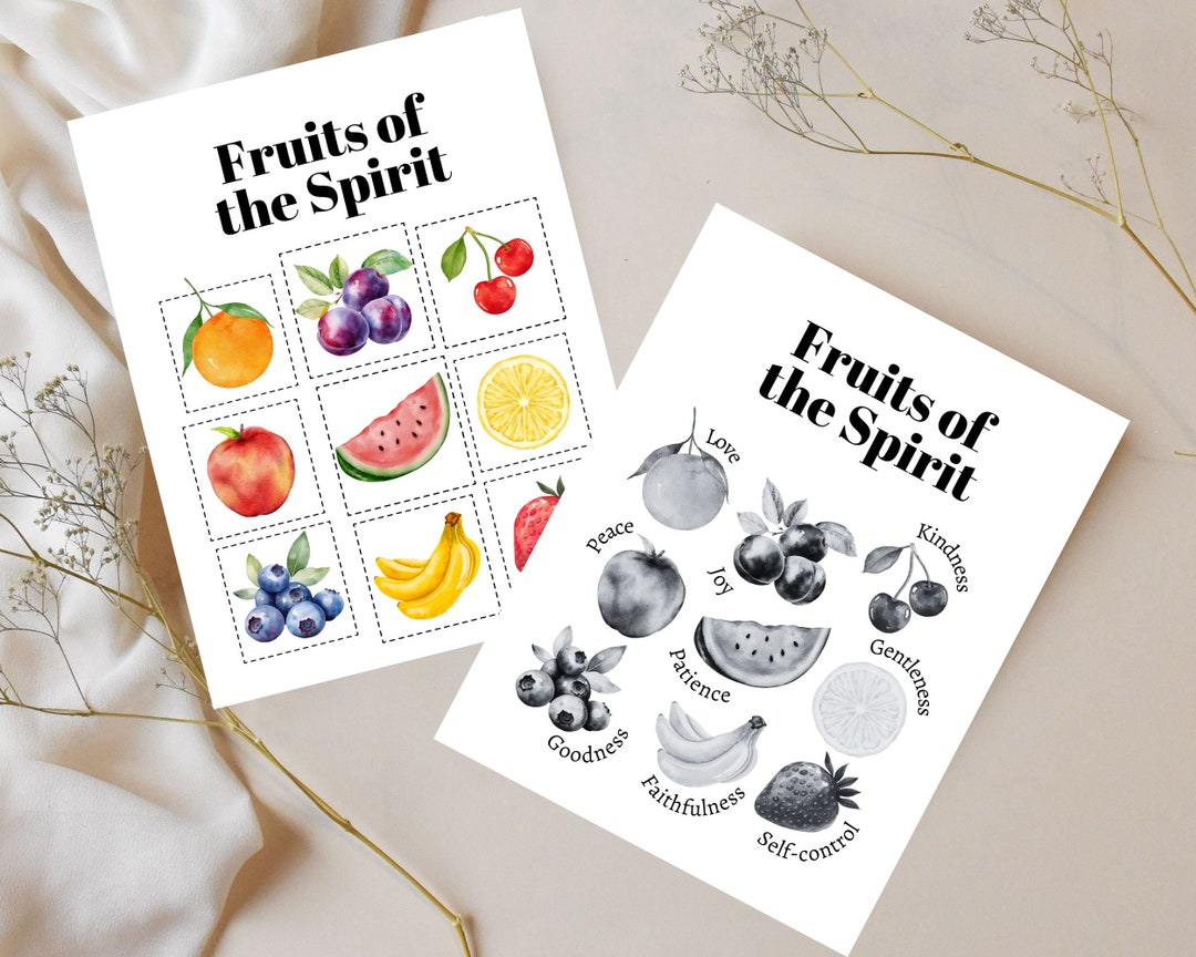 Fruits of the Spirit Matching Game | Bible Busy Book Printable ...