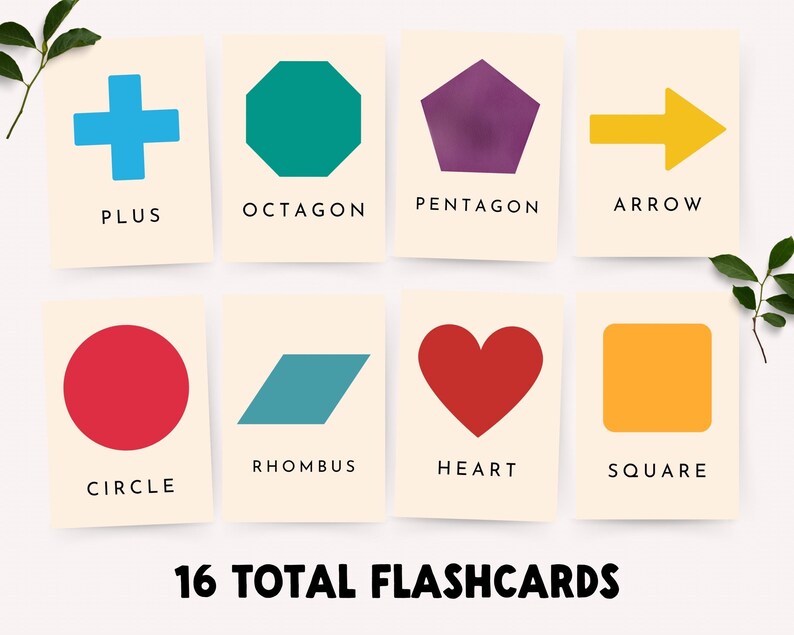 Geometric Shapes Flashcards | Montessori Early Learning (digital ...