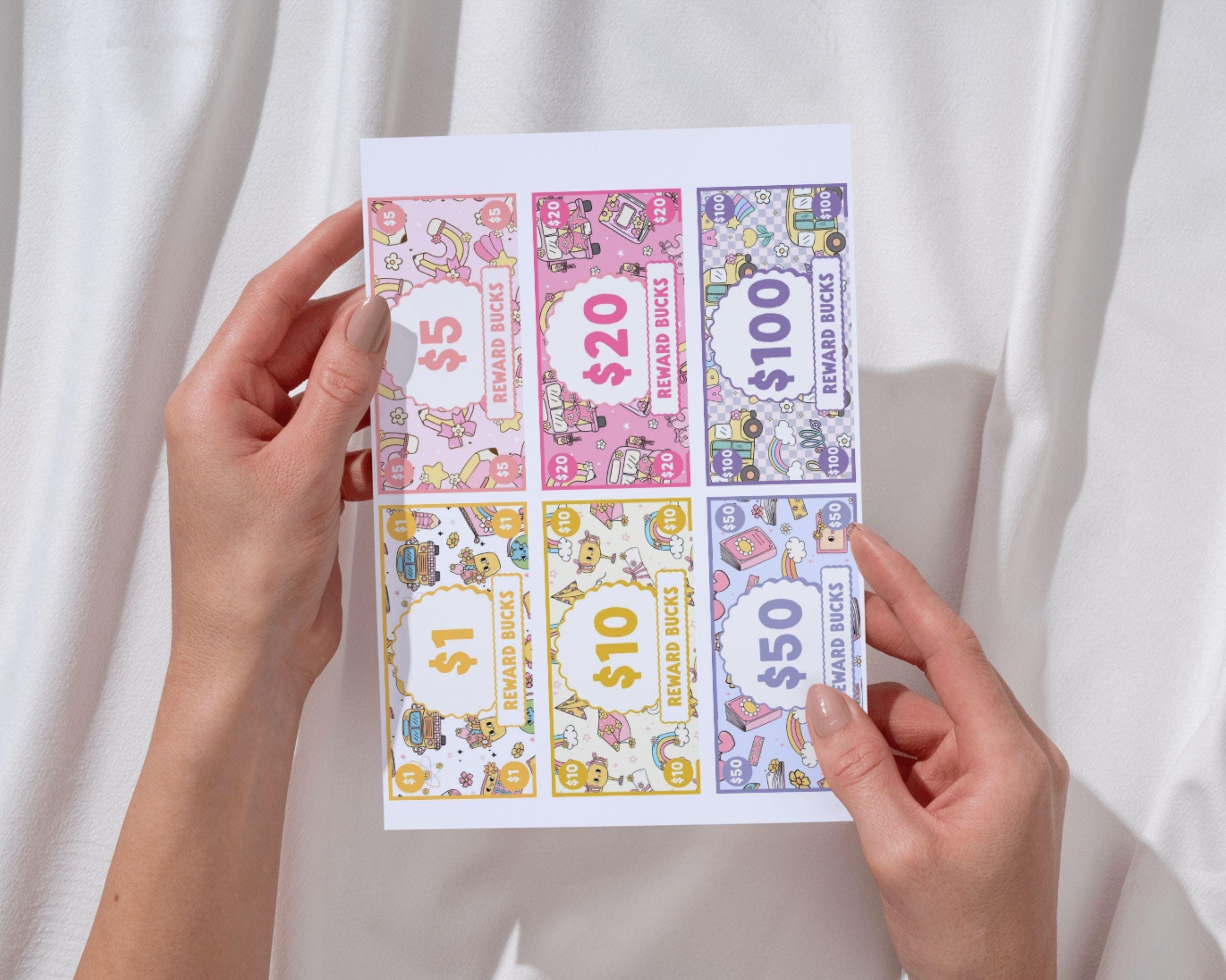 Kids Classroom Reward Money Printable | Pretend Play Dollar Bills ...