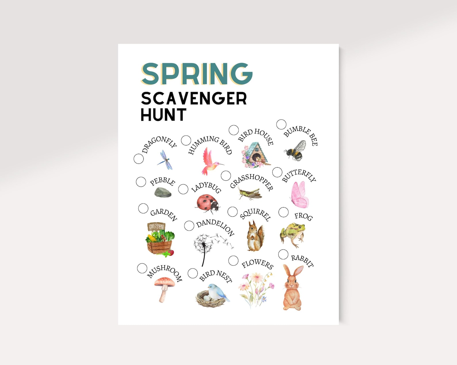 Four Seasons Nature Scavenger Hunt Bundle | Toddler Printable Outdoor ...