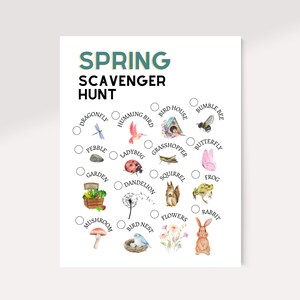 Spring Scavenger Hunt Printable | Toddler Outdoor Activity Nature Game ...
