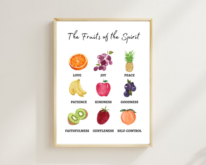 Fruits of the Spirit Wall Art Christian Wall Art for Kids Kids Bible ...