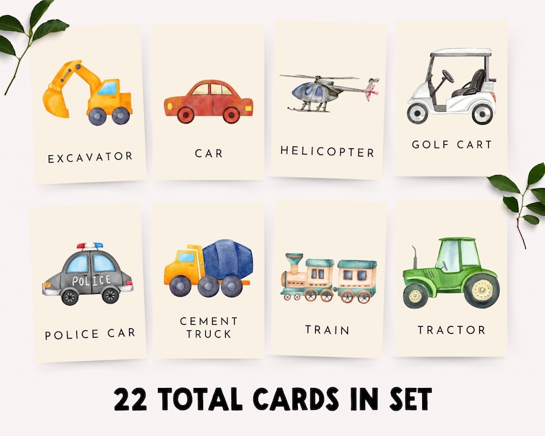 Trucks and Transportion Montessori Flashcards | Prek Homeschool ...