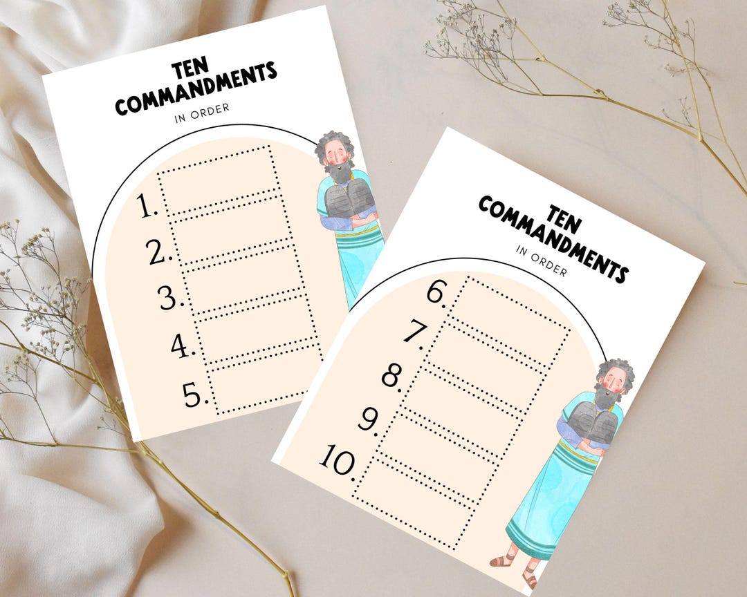 Ten Commandments Matching Game Printable | Toddler Busy Book Worksheet ...
