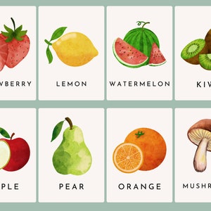 32 Fruits and Vegetables Flashcards Farmers Market Montessori Cards ...
