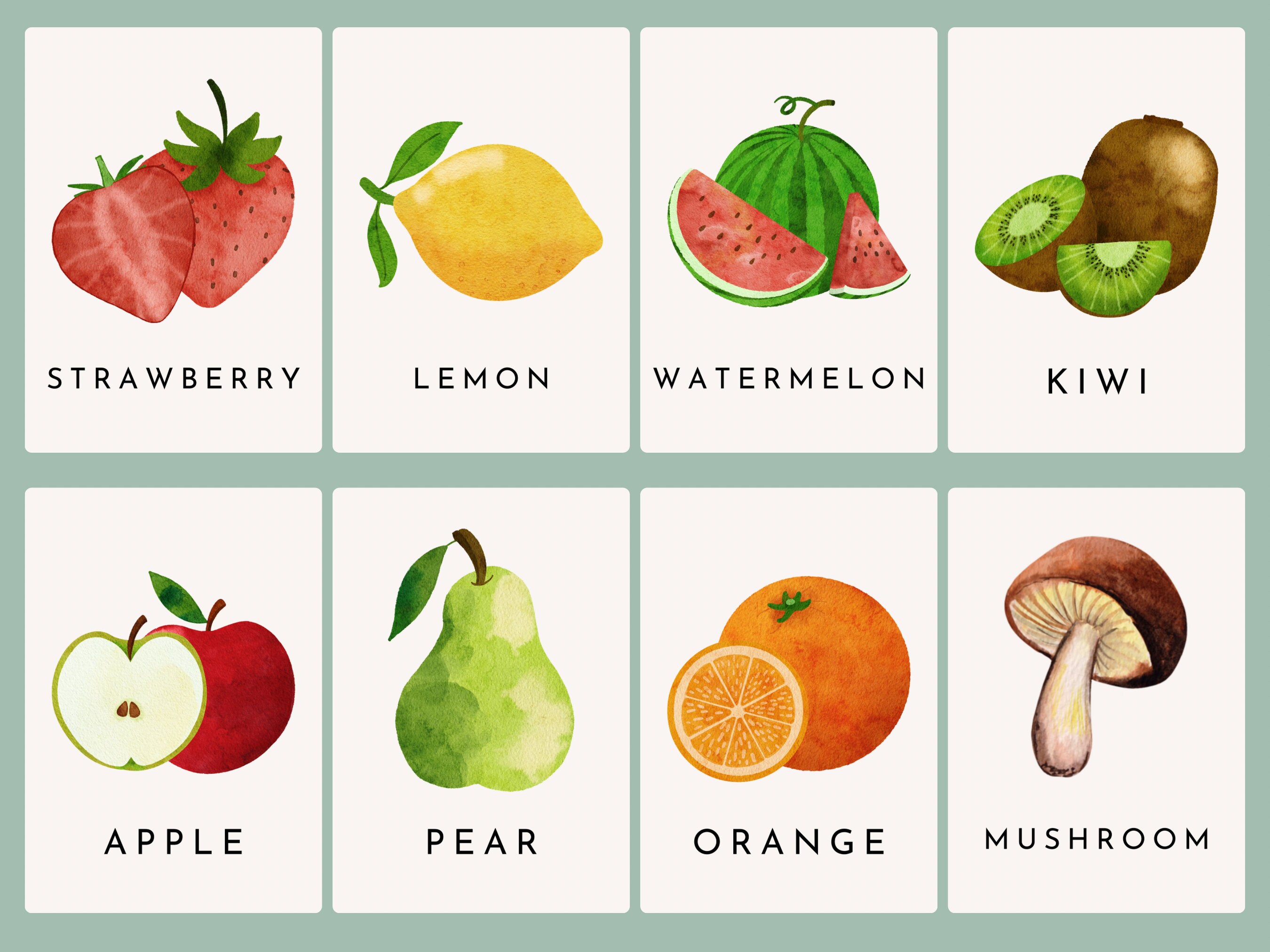 32 Fruits and Vegetables Flashcards Farmers Market Montessori ...