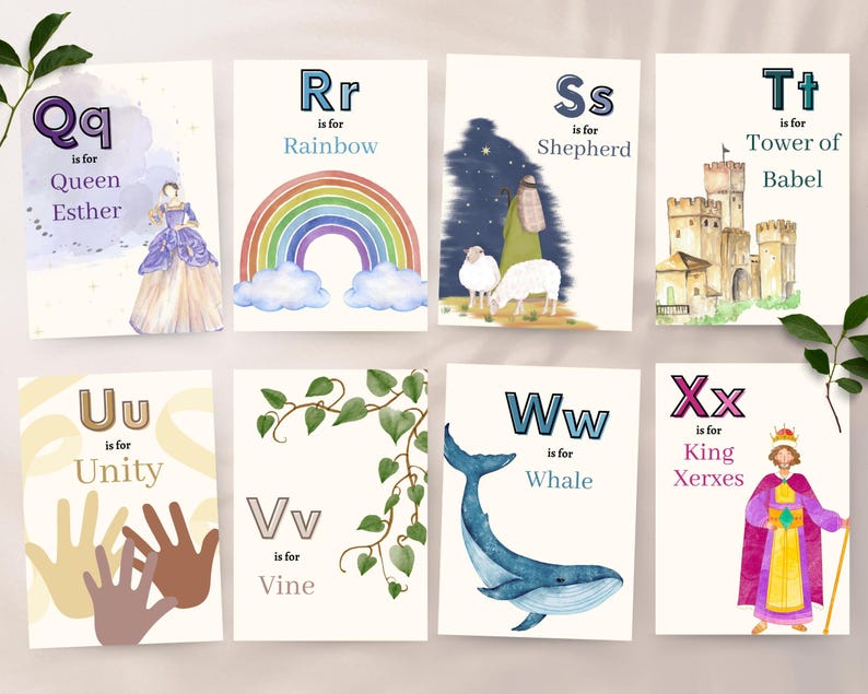 Buy Alphabet Bible Flashcards | Christian Preschool Curriculum | Sunday ...
