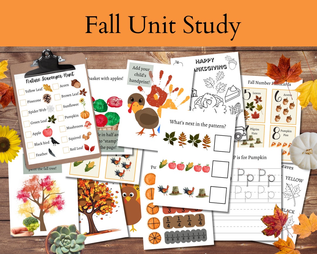 Fall Unit Study Homeschool Curriculum Educational Activities for ...