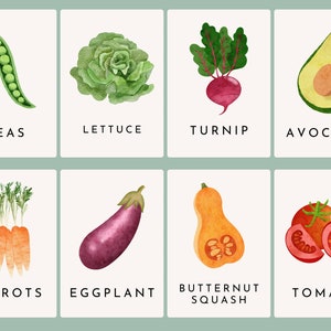 32 Fruits and Vegetables Flashcards Farmers Market Montessori Cards ...