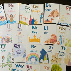 ABC Bible Flash Cards for Kids Printable Bible Activity ABC Bible Verse ...