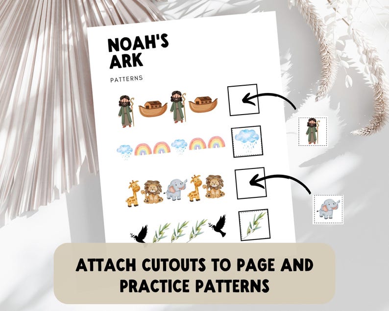 Libro imprimible de actividades bíblicas sobre el Arca de Noé / Carpeta ...