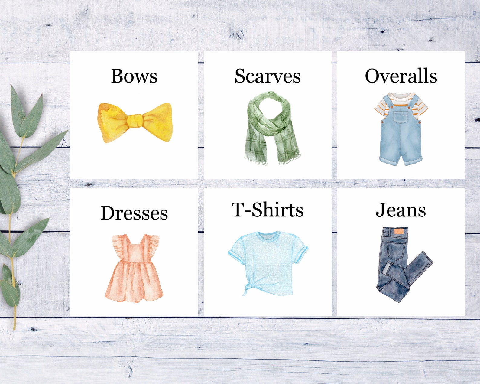 Kids Clothing Labels Printable | Montessori Visual Pictures for Kids ...
