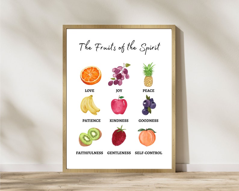 Fruits of the Spirit Wall Art Christian Wall Art for Kids Kids Bible ...