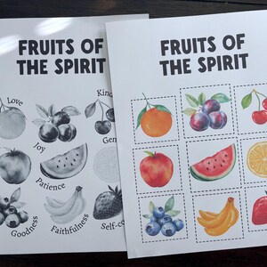 Fruits of the Spirit Matching Game | Bible Busy Book Printable ...