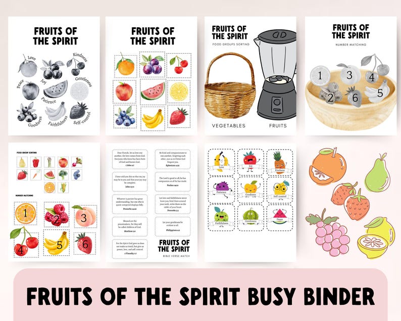 Fruits of the Spirit Bible Busy Book Printable | Christian Bible Study ...