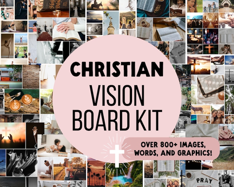 Printable Christian Vision & Prayer Board Kit 800+ Elements, Faith ...
