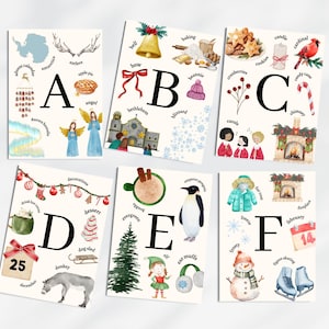 Winter Alphabet Cards: Printable Christmas ABC for Nature Study ...