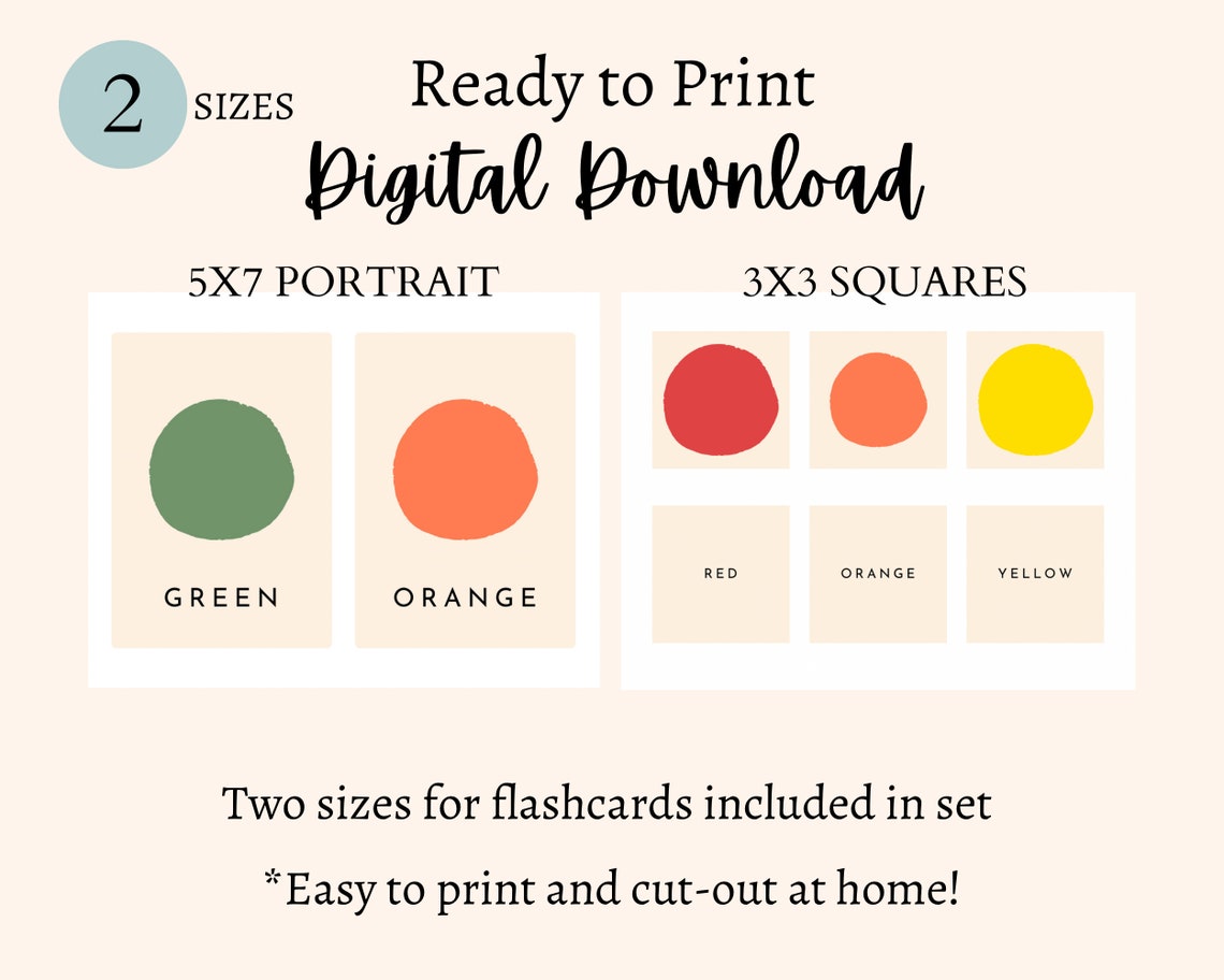 30 Toddler Color Flashcards Printable Montessori Color Mixing Education ...