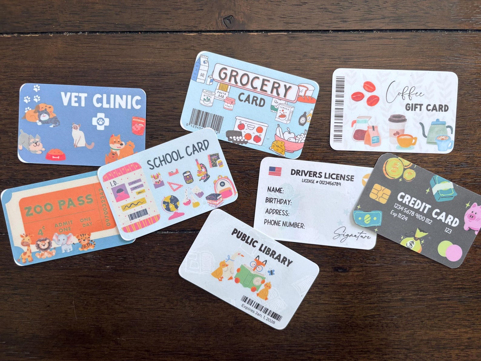Pretend Play Wallet Cards | Kids Printable Play Money (digital Download ...