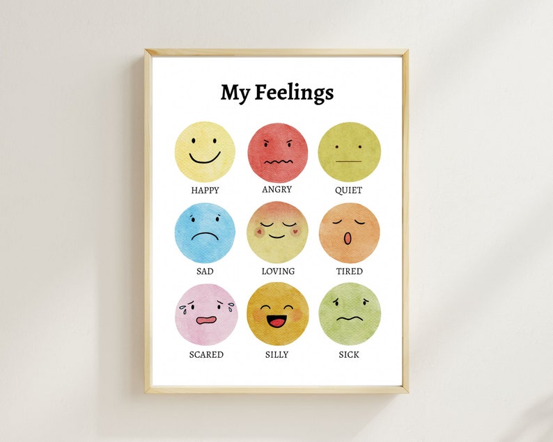 Feelings Chart for Kids Printable Social Emotional Learning Calming ...