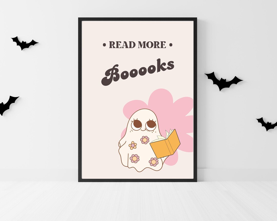 Halloween Read More Books Wall Art Print, Halloween Reading Book Decor ...