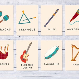 24 Montessori Musical Instruments Flashcards Music Education Learning ...