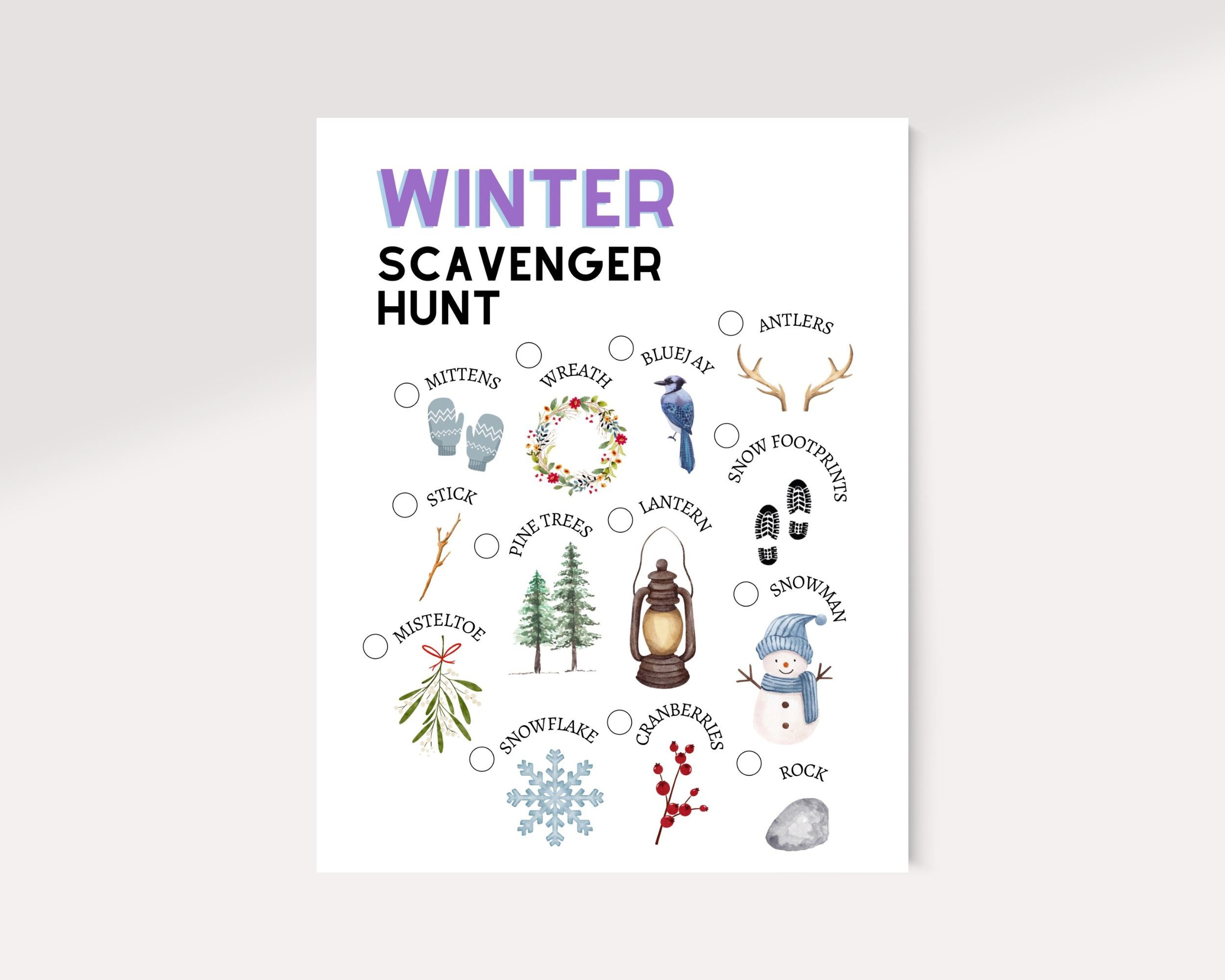 Four Seasons Nature Scavenger Hunt Bundle | Toddler Printable Outdoor ...