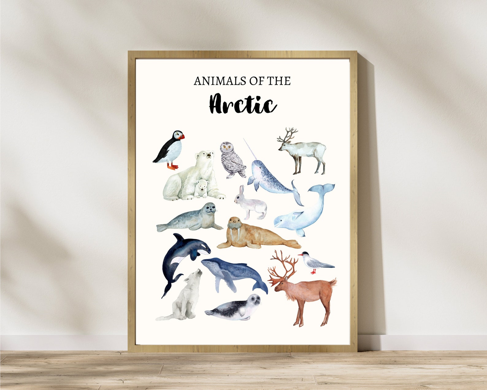 Polar Arctic Animals Educational Prints for Montessori Homeschool ...