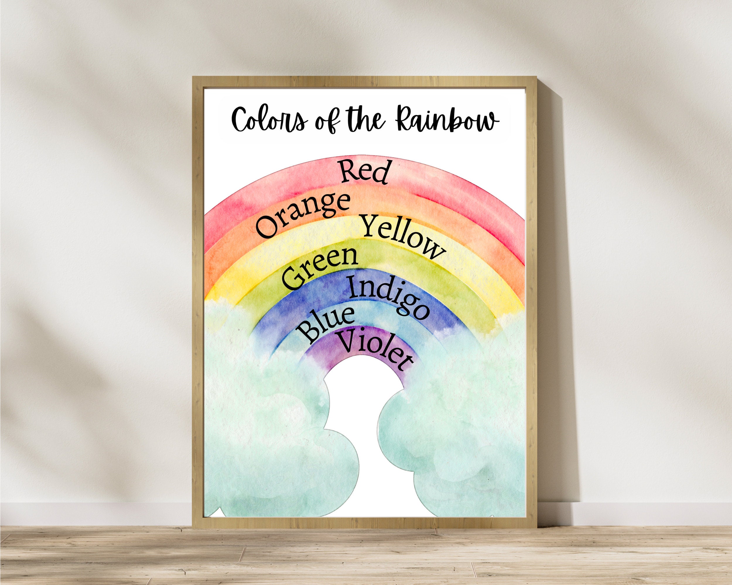 Rainbow Colors Poster Print | Montessori Educational Watercolour ...