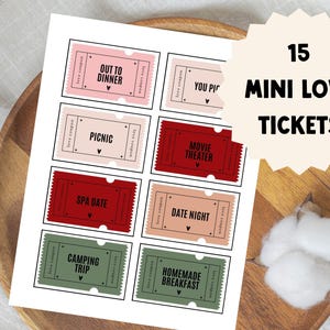 Love Coupons Book Printable | Mini Love Tickets | Gift for Husband ...