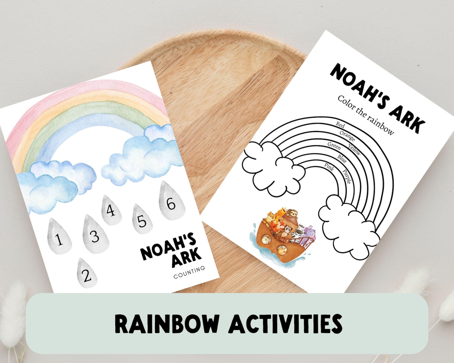 Libro imprimible de actividades bíblicas sobre el Arca de Noé / Carpeta ...