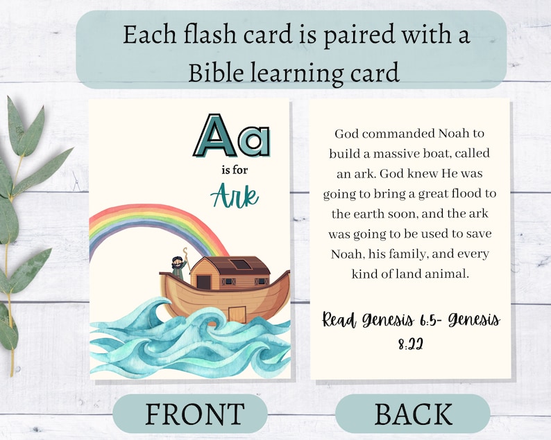 Alphabet Bible Flashcards | Christian Preschool Curriculum | ABC Sunday ...