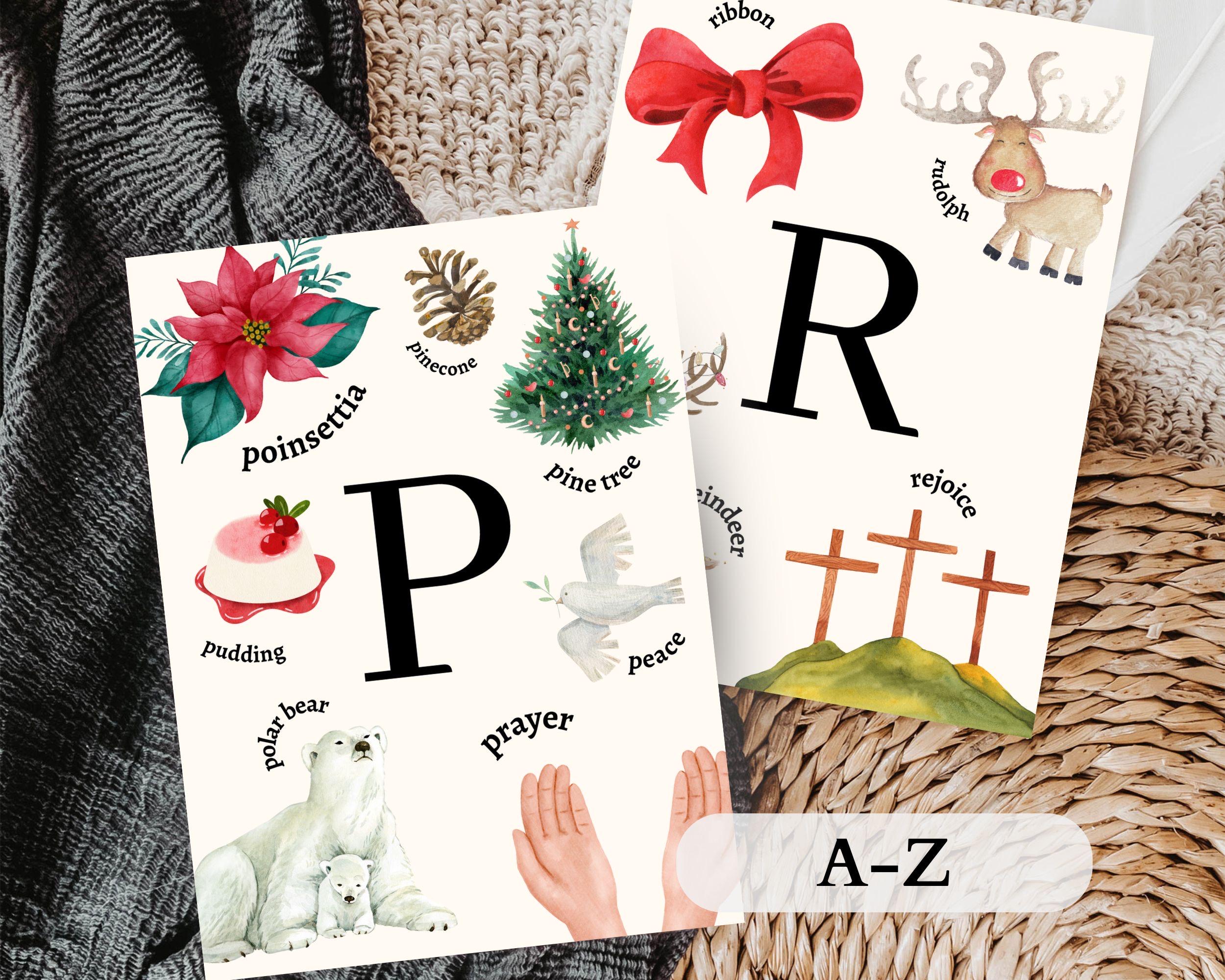 Winter Alphabet Cards: Printable Christmas ABC for Nature Study ...